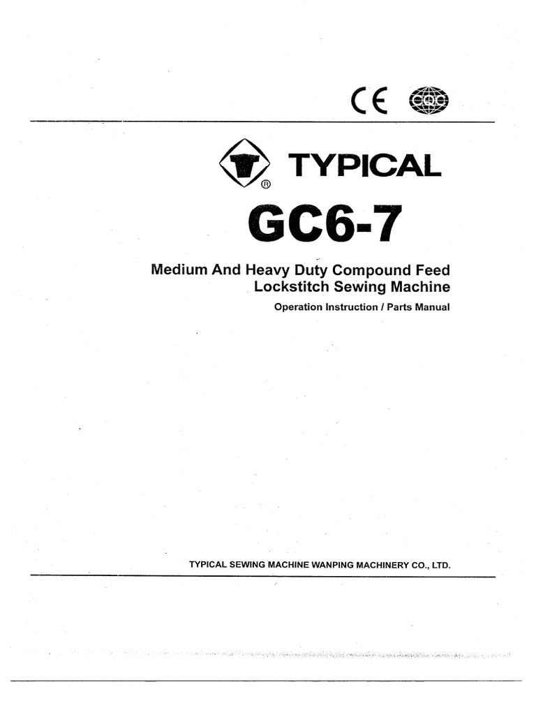 INSTRUKCJA TYPICAL - GC6-7 - Angielska | PDF