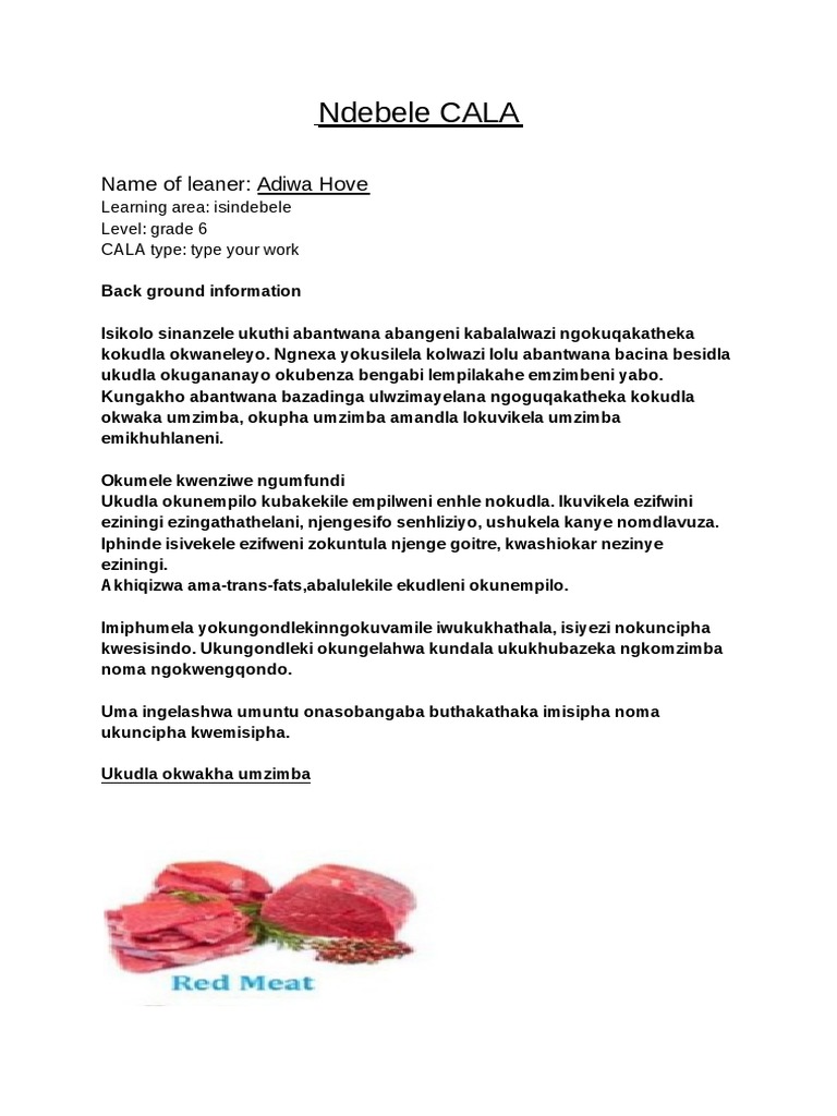 Ndebele Food Cala | PDF
