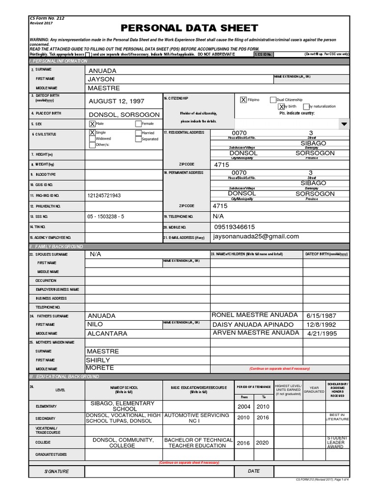 PDF PDS 2017 | PDF | Identity Document | Government