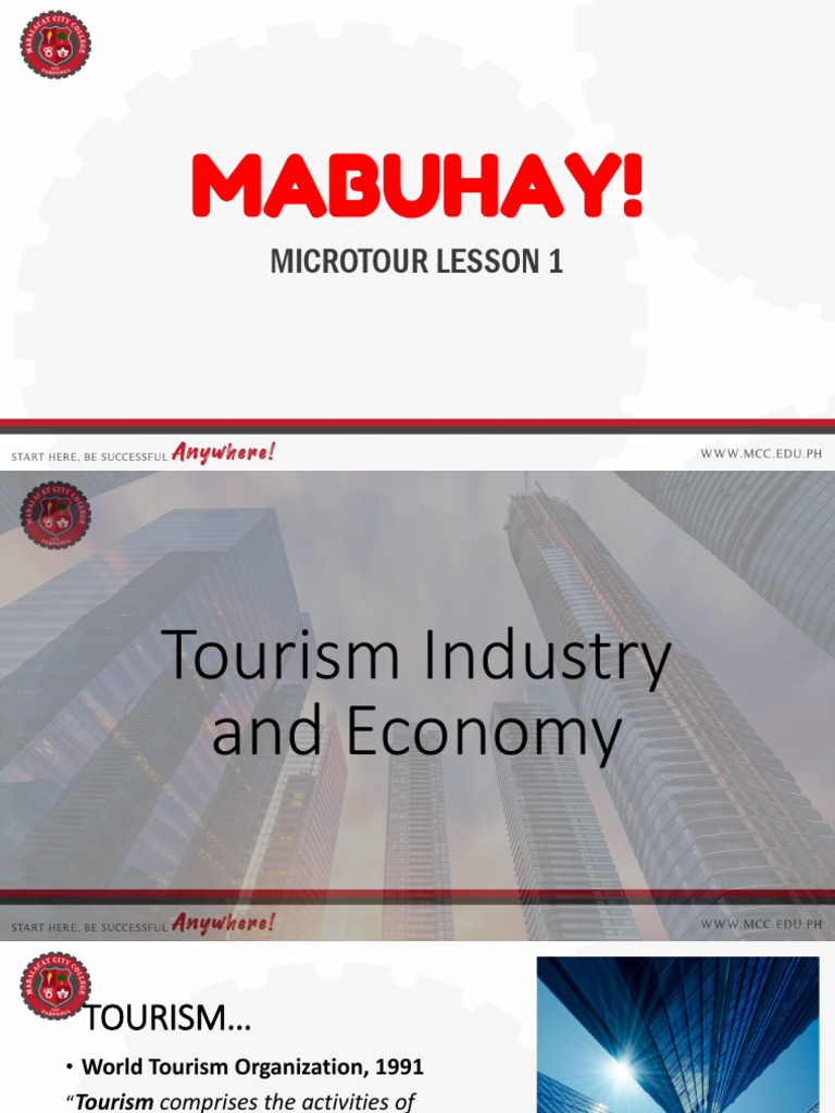 MICROTOURISM Lesson 1 Tourism Industry and Economy 1 | PDF | Tourism | Health Care