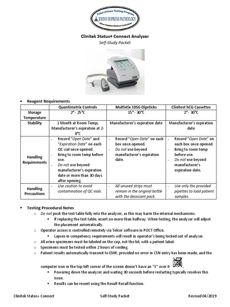 Clinitek Status+ Training Guide | PDF | Troubleshooting | Computing