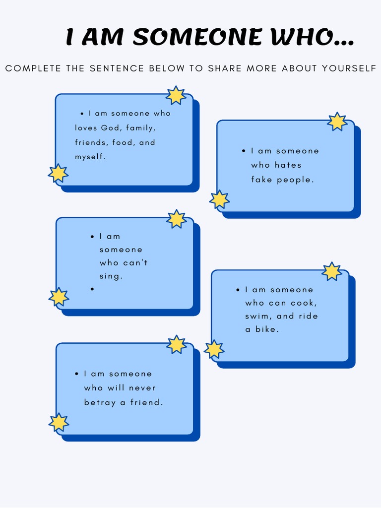 I Am Someone Who... | PDF