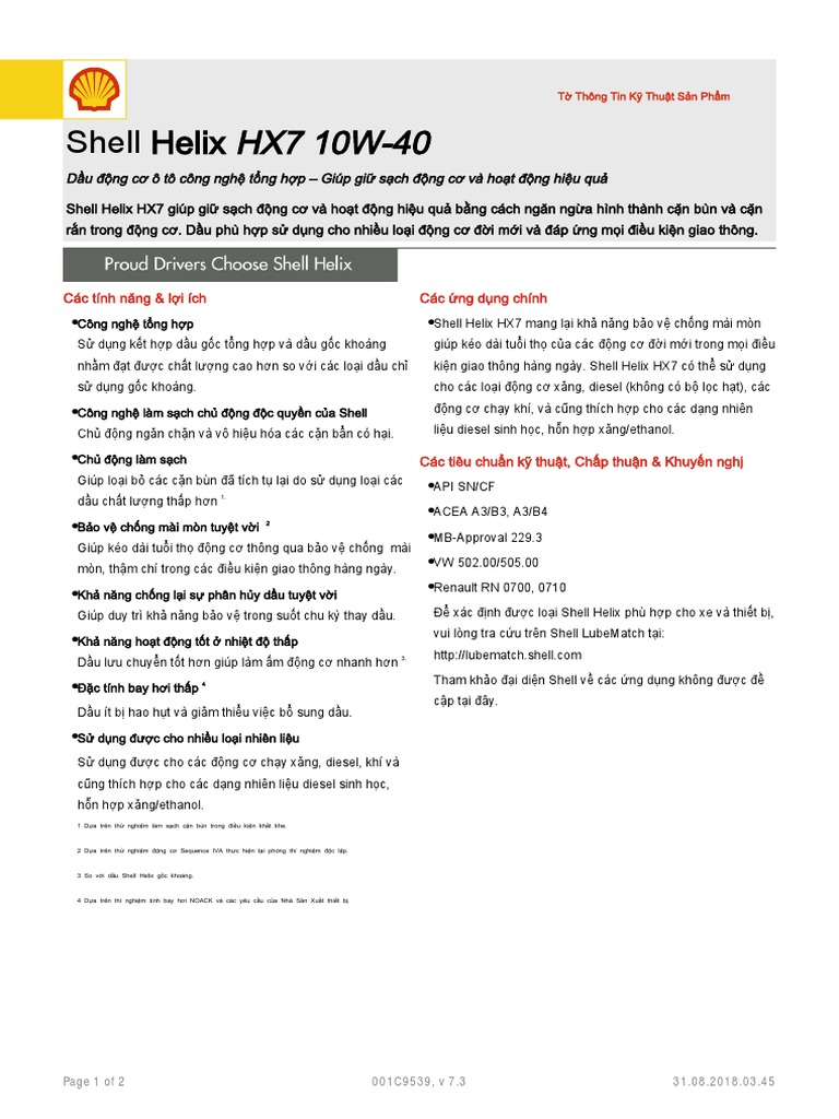 SHELL-HELIX-HX7-10W40_TDSVN | PDF