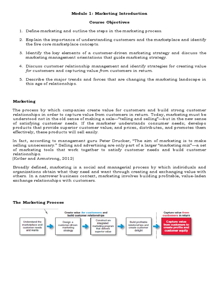 Marketing Module 1 | Download Free PDF | Marketing | Customer ...