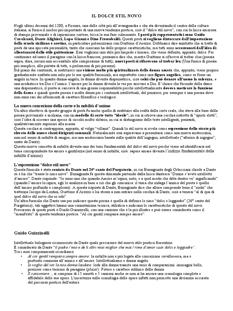 Il Dolce Stil Novo (Completo) | PDF