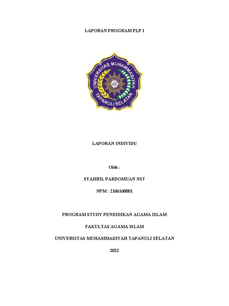 Laporan Program PLP I di SMA Muhammadiyah | PDF | Karier & Perkembangan ...