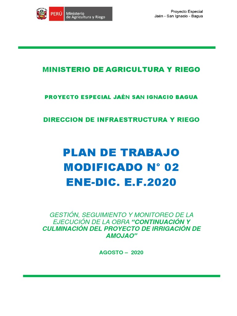 Plan de Trabajo Modificado 02 GESEMO 2020 PDF | PDF | Presupuesto