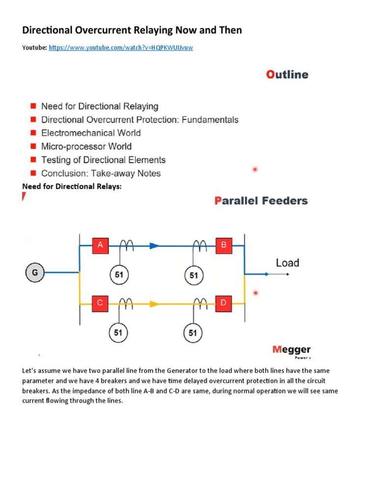 Directional Overcurrent Relaying Now And Then Pdf Relay Electronic Engineering