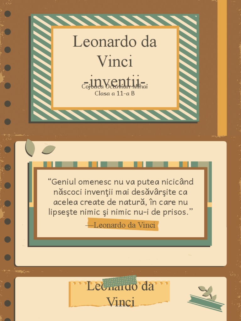 Inventii Leonardo Da Vinci | PDF