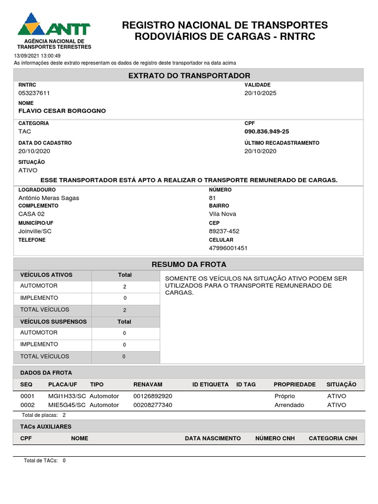 Flavio Antt XX | PDF | Carteira de Motorista | Transporte