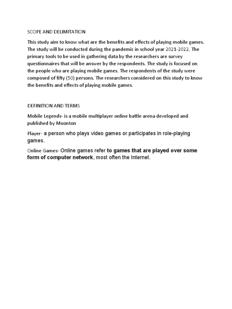 SCOPE AND DELIMITATION.docx | PDF