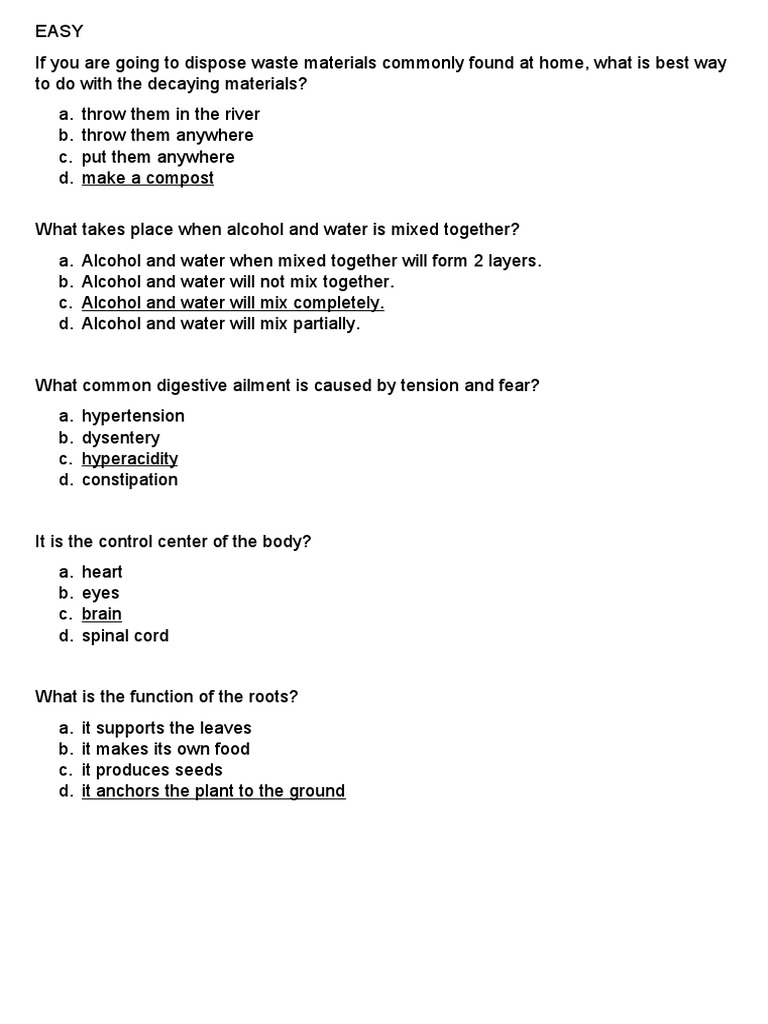 Battery Test Science Questions | PDF | Seed | Nature