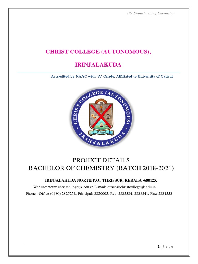 Project Content Chemistry | PDF | Chemistry | Physical Sciences