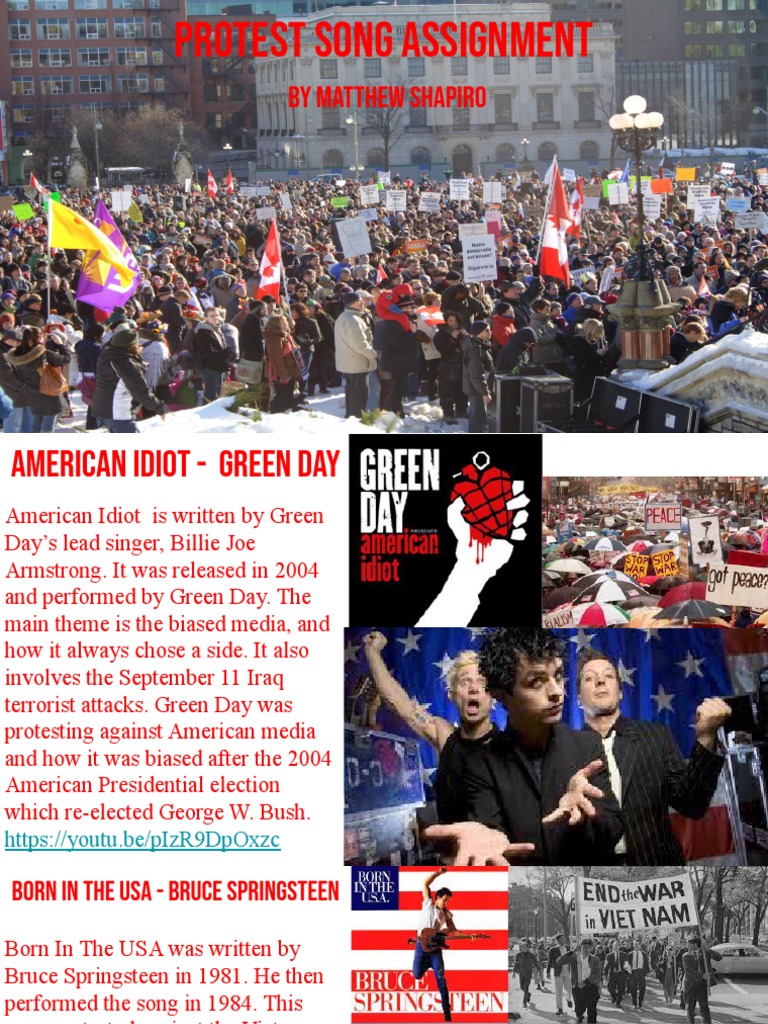 Protest Song Assignment - Matthew Shapiro PDF | PDF | Politics | Social ...