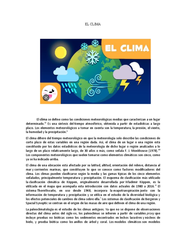 El Clima | PDF | Clima | Hidrología