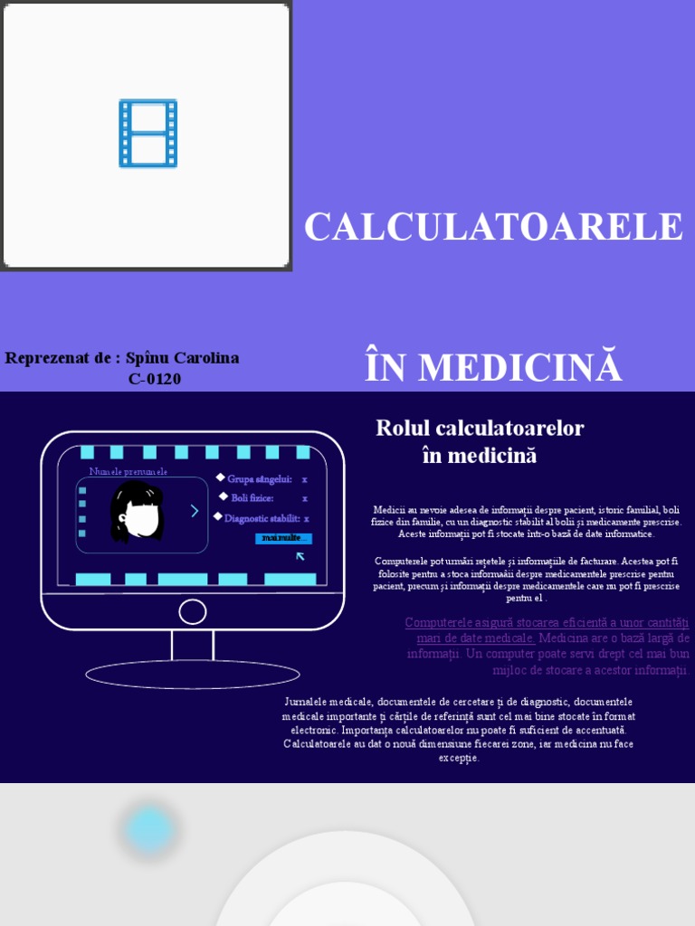 Calculatoarele În Medicină Spînu Carolina | PDF