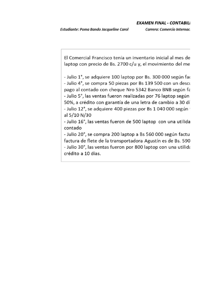 Examen Final: Contabilidad de Costos | PDF | Tarjeta de débito | Contabilidad