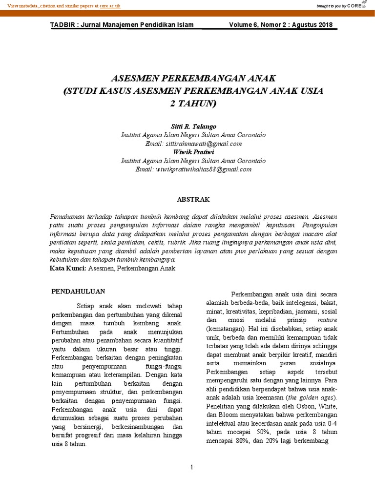 Contoh Asesmen BKM | PDF