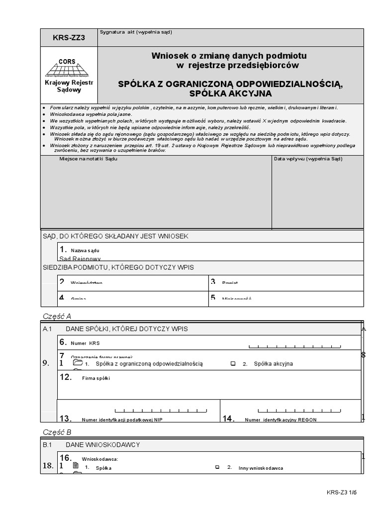 Krs Form z03 | PDF