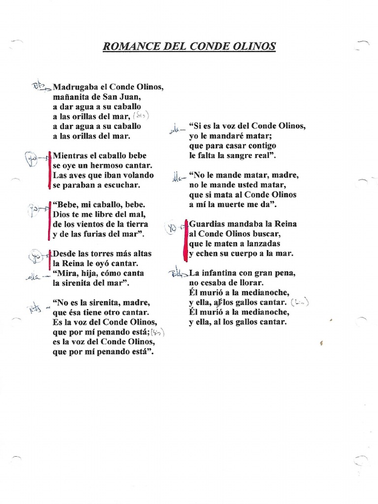 CK - Romance Conde Olinos - Letra | PDF