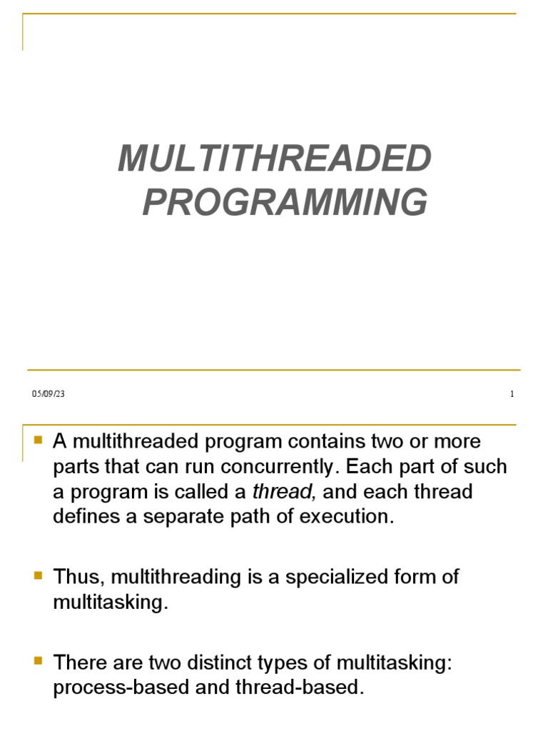 9 Multi Threading Latest Mb Pdf Class Computer Programming