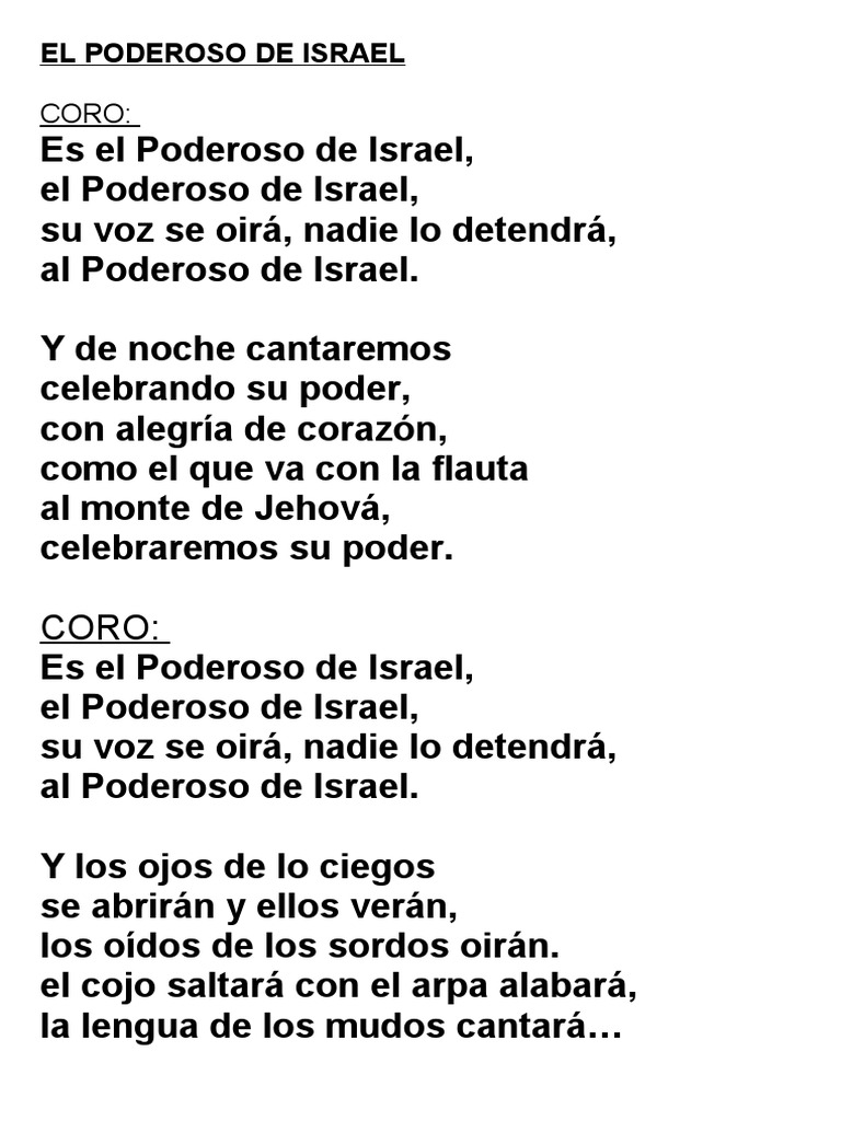 El Poderoso de Israel (Letra) | PDF