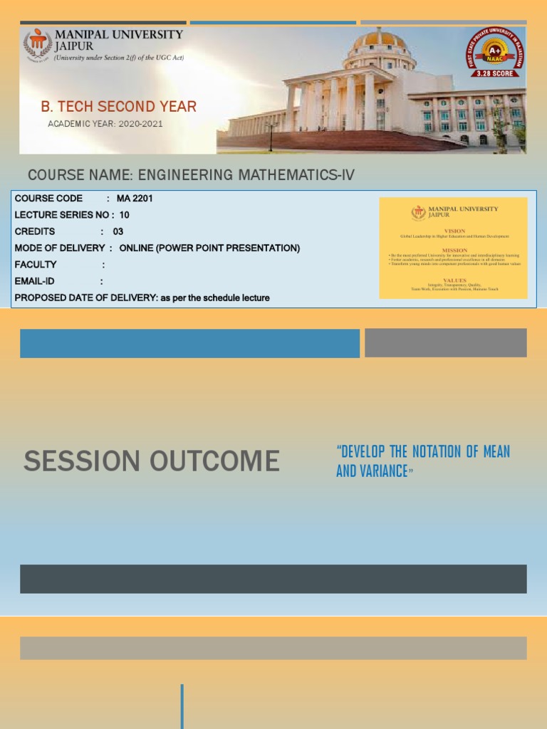 Lecture 10 | PDF | Expected Value | Variance