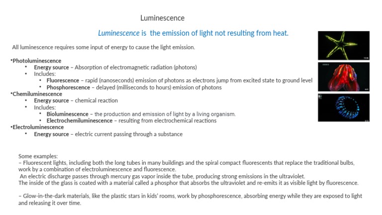 Luminescence | PDF | Science & Mathematics | Technology & Engineering