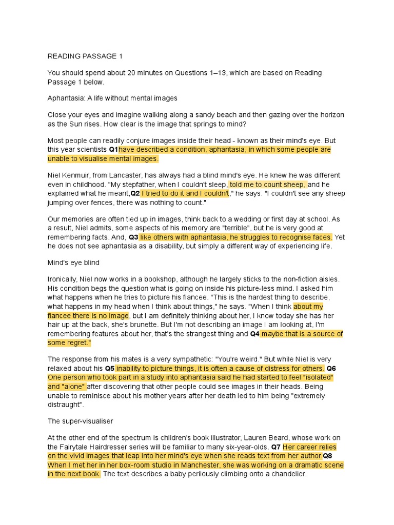 Reading Ielts 23.11 | PDF | Cognitive Science | Mental Processes