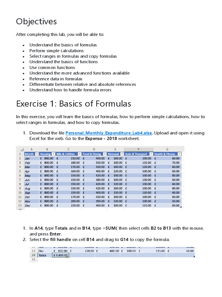 Hands On Lab 3 | PDF | Spreadsheet | Computing