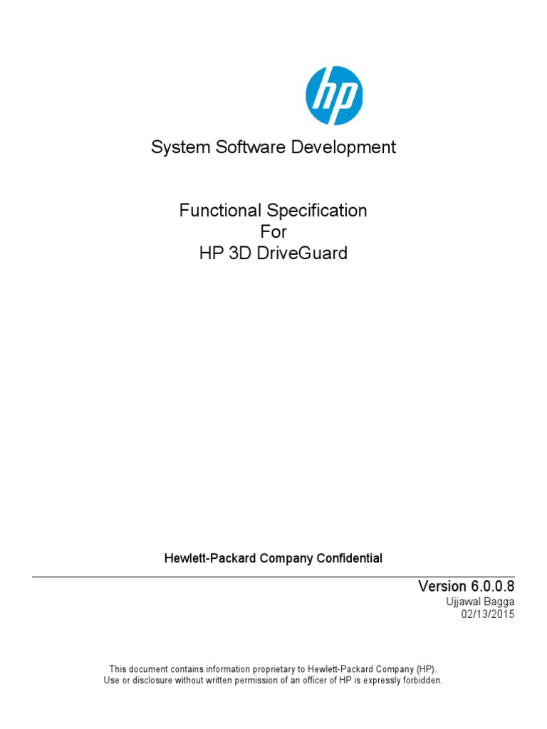 HP 3D DriveGuard Functional Specification | PDF | Device Driver ...