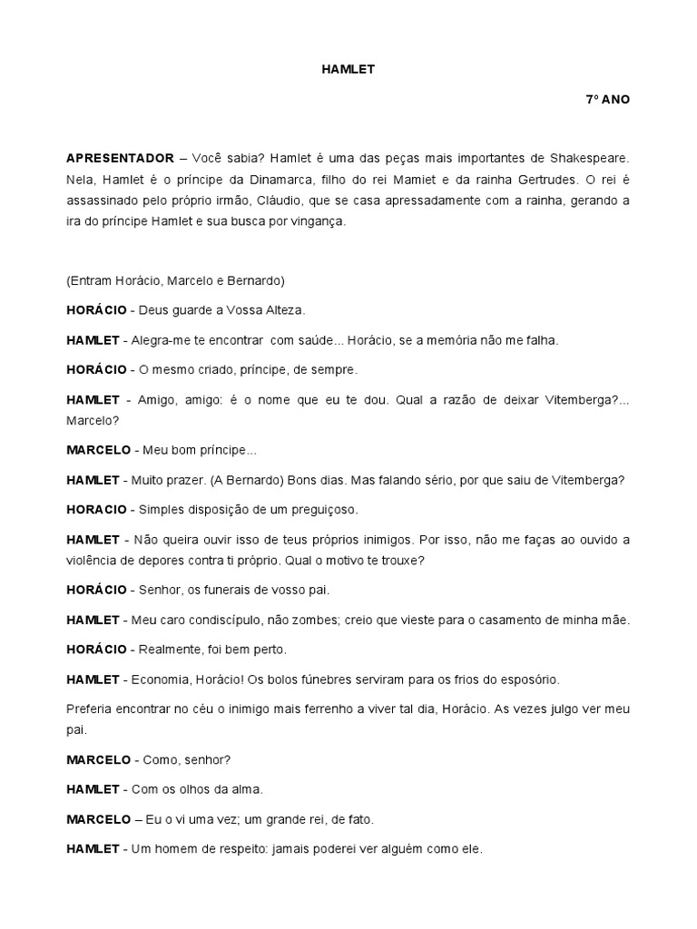 Hamlet - Peça | PDF | Aldeia