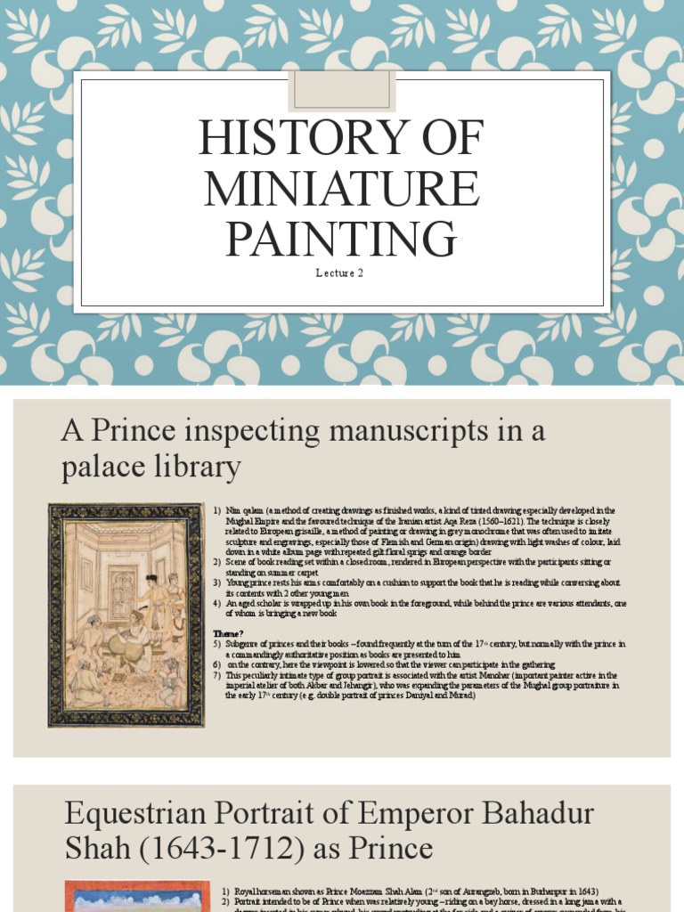 History of Miniature Painting Slides | PDF | Paintings