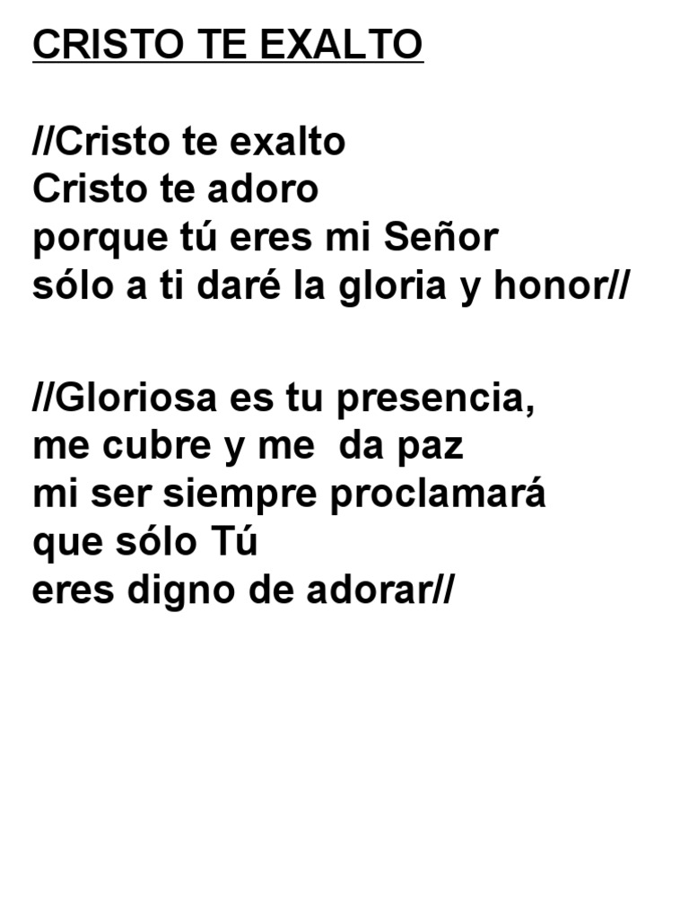 Cristo Te Exalto | PDF