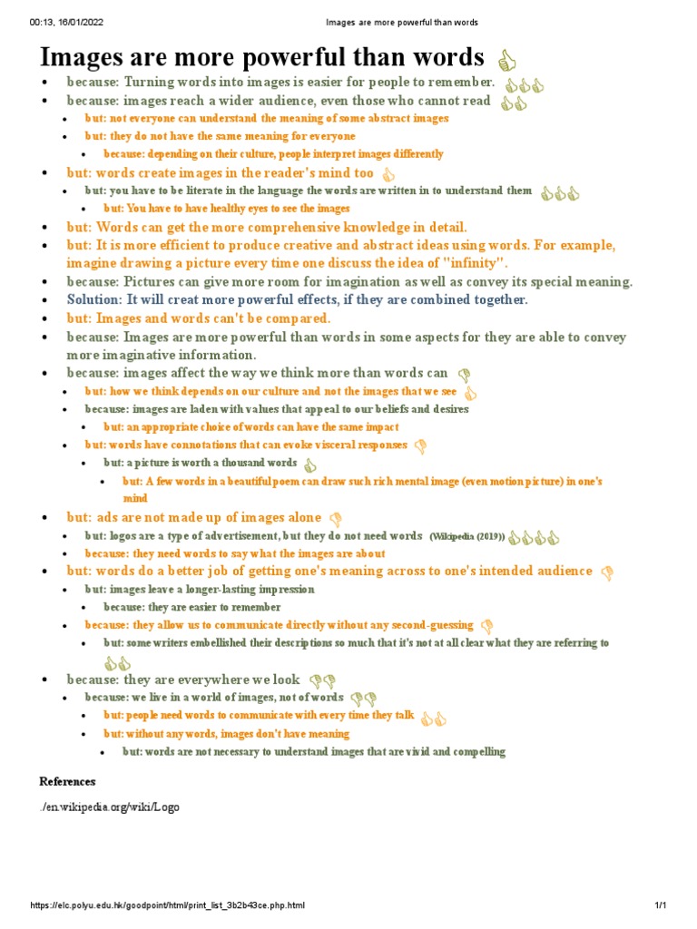 Power of Images vs. Words Explained | PDF | Image | Idea