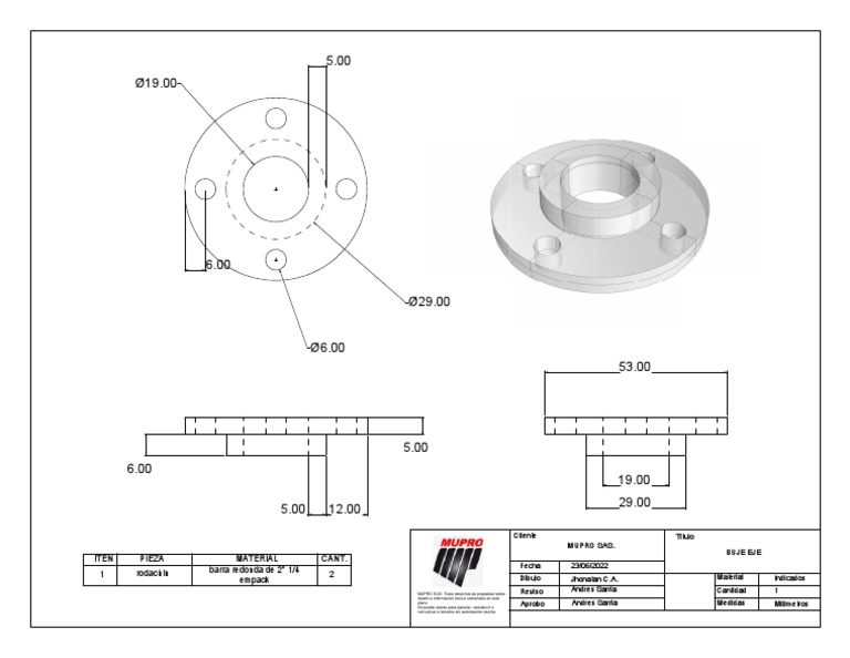 Plano Buje Eje | PDF