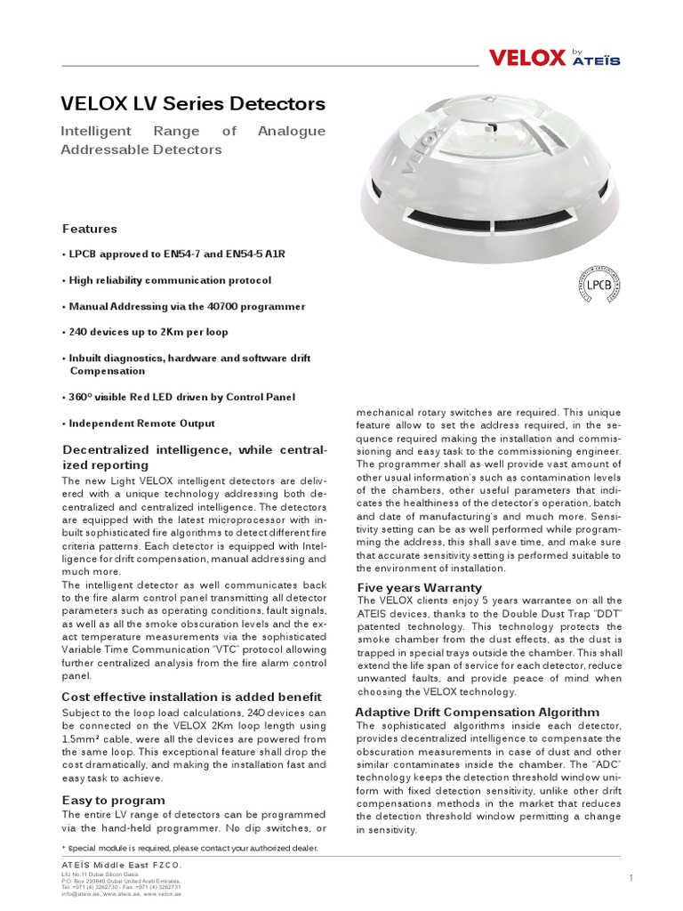 6 - Detector Série LV PDF | PDF | Sensor | Smoke