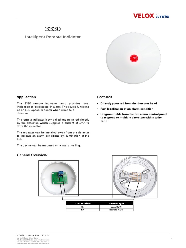 Remote Indicator Lamp 3330 Overview | PDF | Equipment | Manufactured Goods
