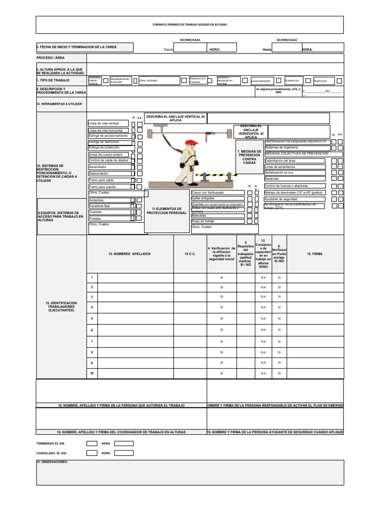 Formato Permiso de Trabajo | PDF