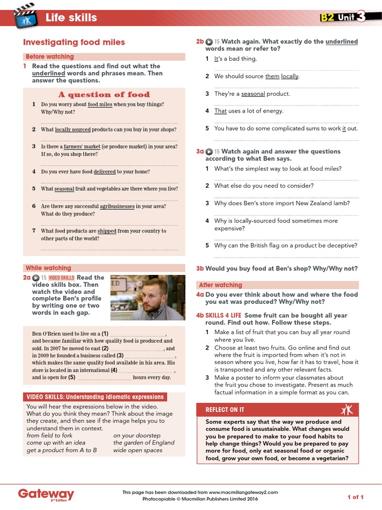B2 UNIT 3 Life Skills Video Worksheet | Download Free PDF | Communication | Marketing