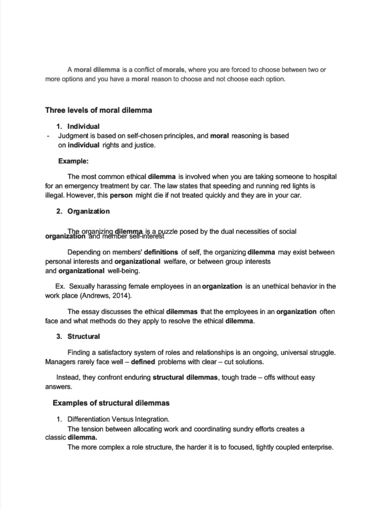 Pdf Three Levels Of Moral Dilemma Compress Pdf Pdf Philosophical
