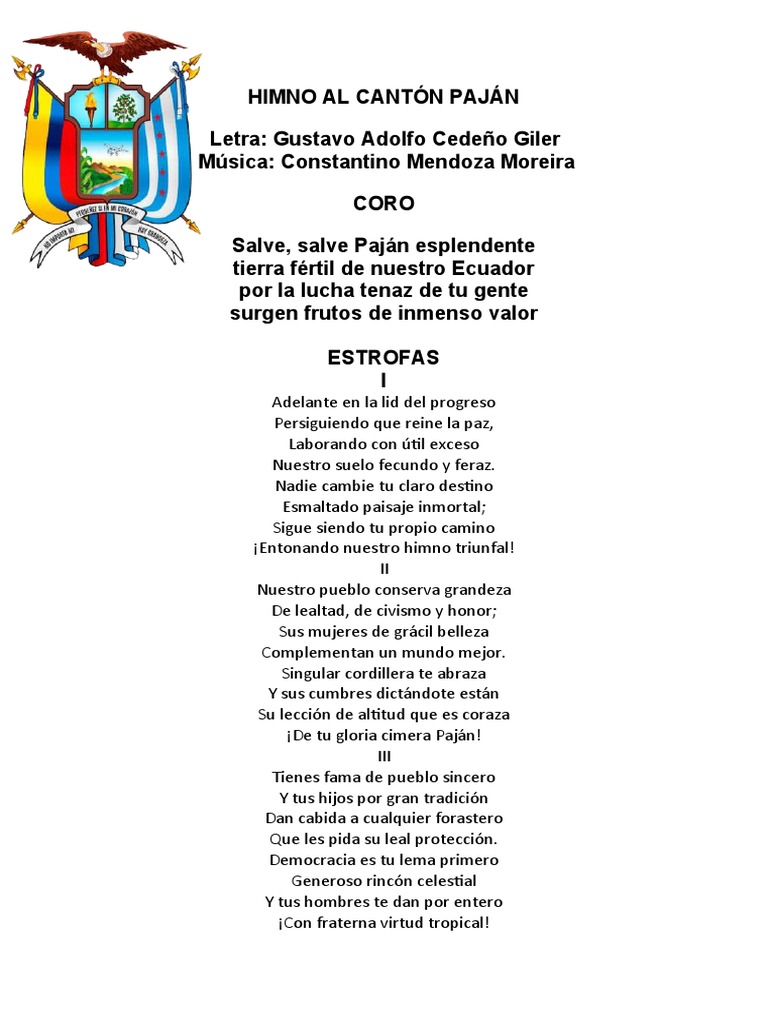 Himno al Cantón Paján | PDF