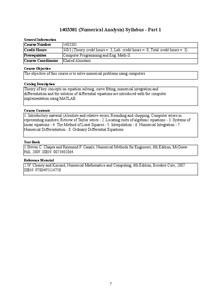 Numerical Analysis PDF | PDF | Numerical Analysis | Equations