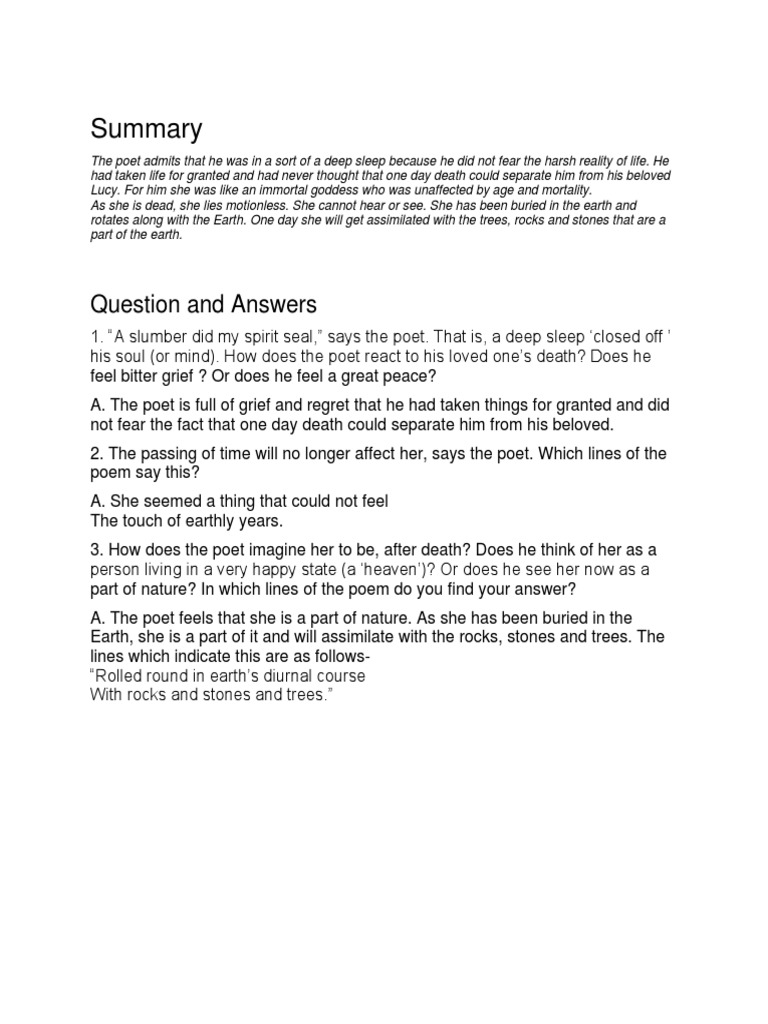 C9LLBCh8b A Slumber Did My Spirit Seal | PDF C9LLBCh8b A Slumber Did My Spirit Seal | PDF