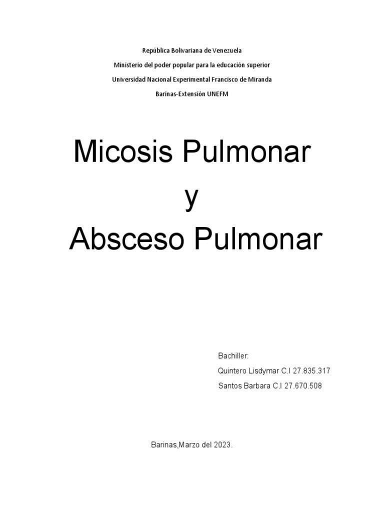 Absceso Pulmonar | PDF | Tos | Cáncer de pulmón
