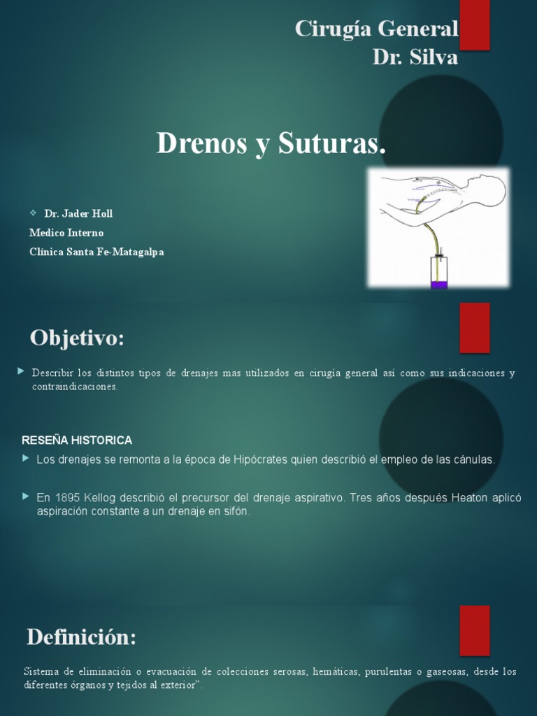 Drenos y Suturas | PDF | Sutura Quirúrgica | Cirugía