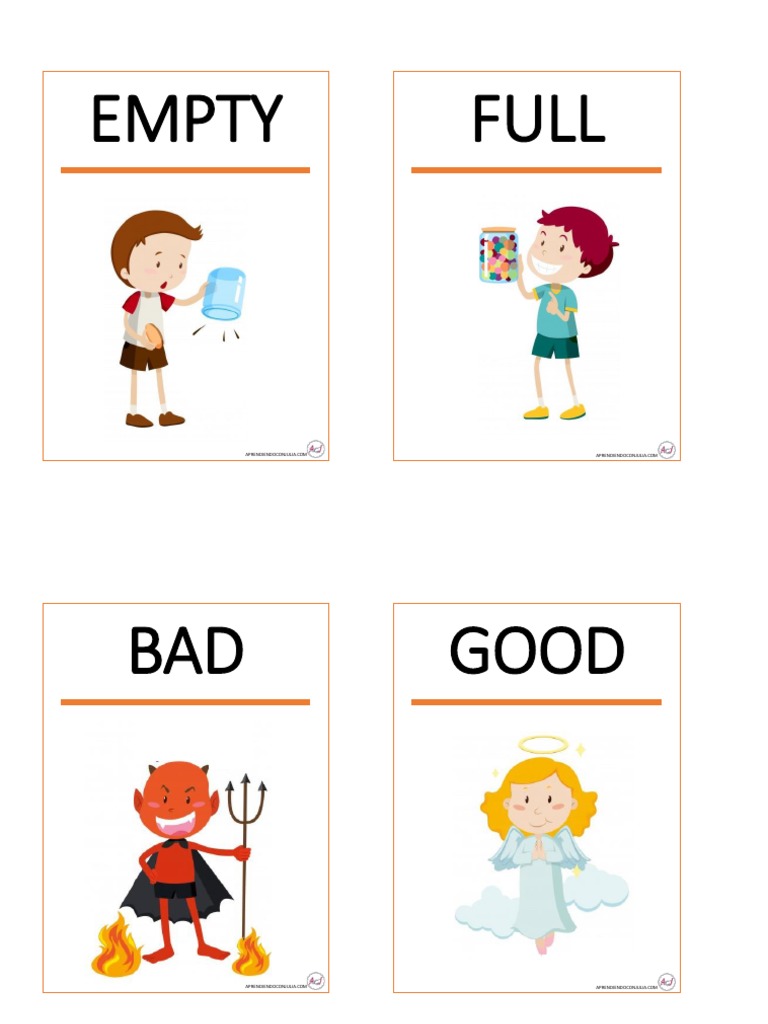 Flashcards de Opuestos en Inglés | PDF
