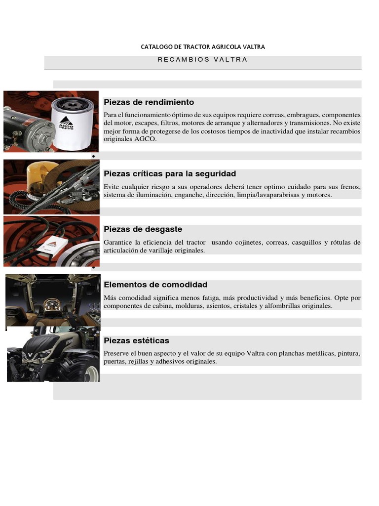 Catalogo Tractor Agricola Marca Valtra | PDF | Tractor | Neumático