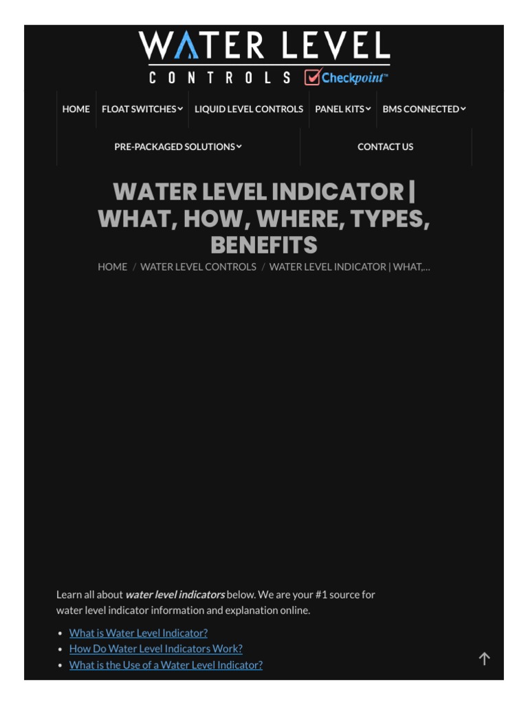 Water Level Indicator - What, How, Types, Purpose, Benefits | PDF ...