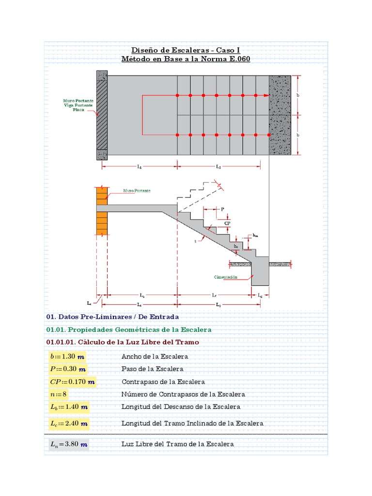 Diseño de Escaleras - Caso I - Método de La NTP E PDF | PDF | edificio | Materiales